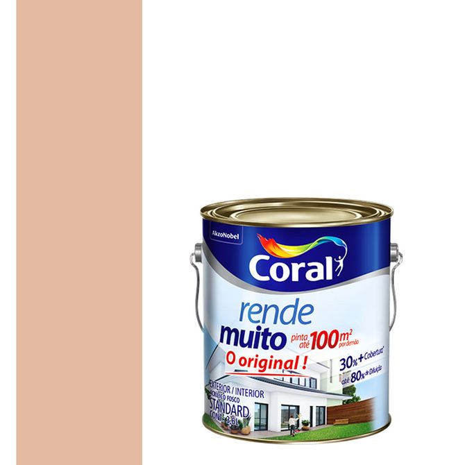 Tinta Acrílica Fosco Rende Muito Pêssego 3,6L - Coral - padovani