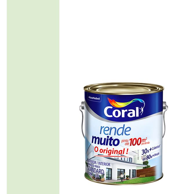 Tinta Acrílica Fosco Rende Muito Verde Primavera 3,6L - Coral - padovani