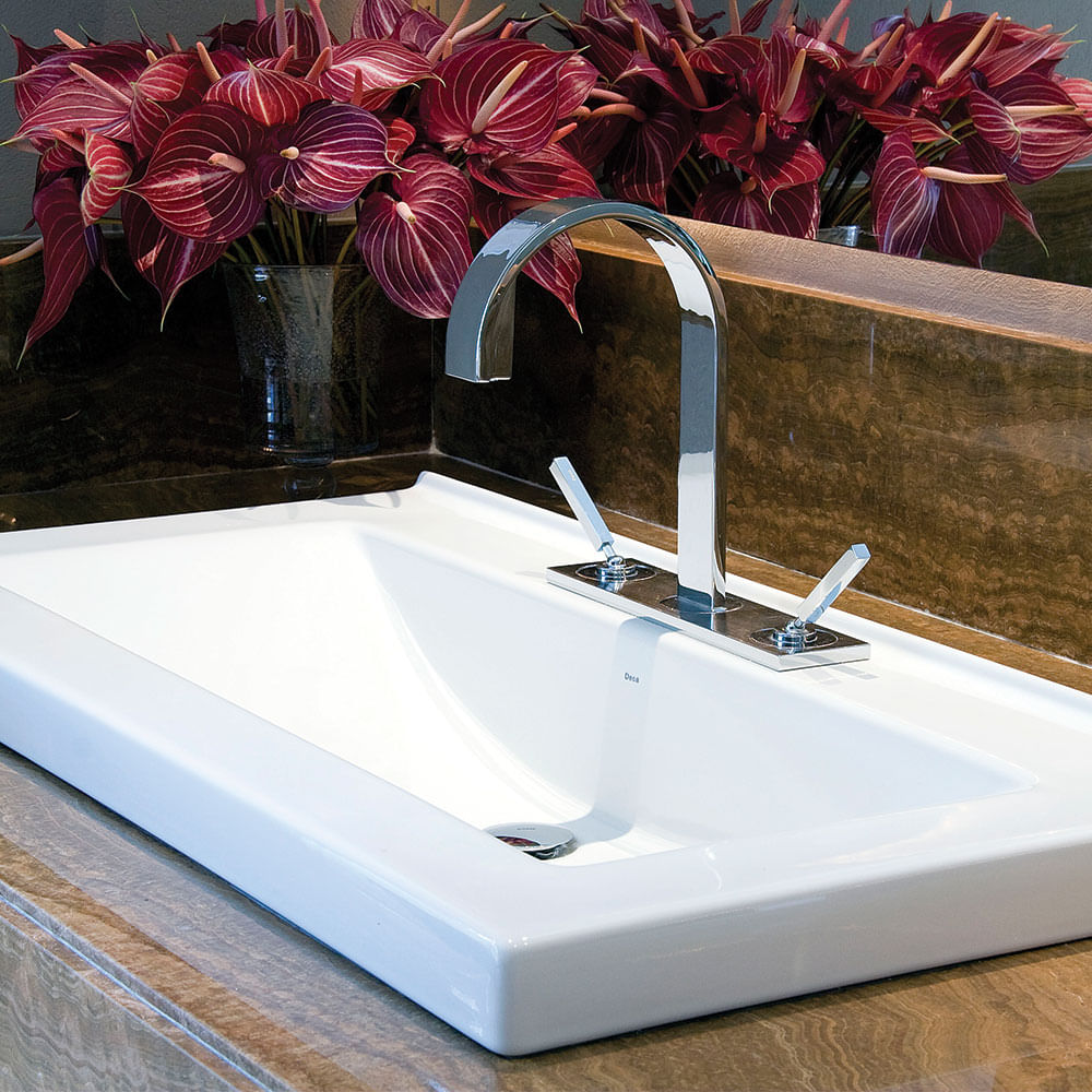 Cuba de Apoio e Sobrepor Retangular Branca com Mesa 92x45,5 L95 - Deca ...