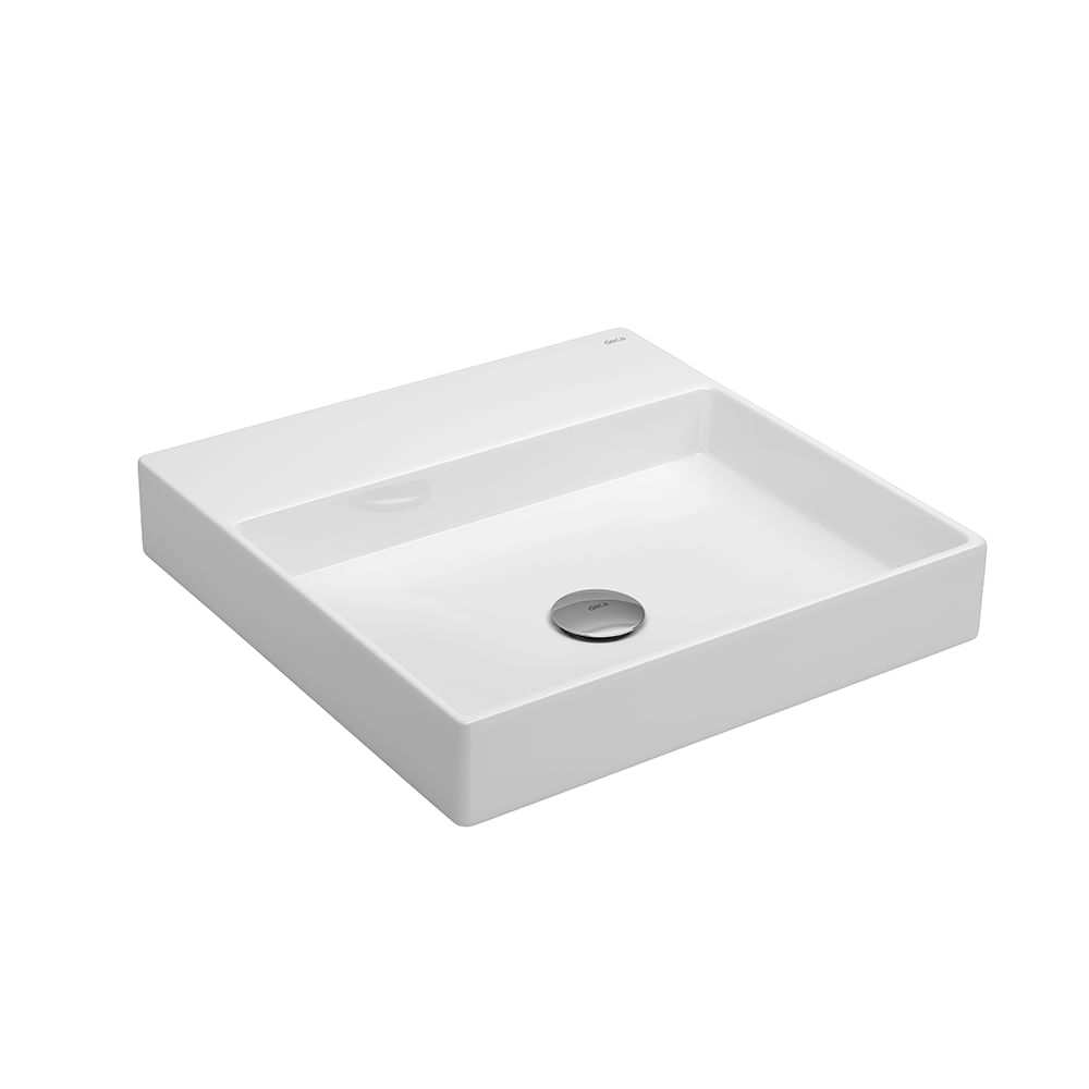 Cuba de Sobrepor Quadrada Branca com Mesa 40x40cm L129 - Deca - padovani