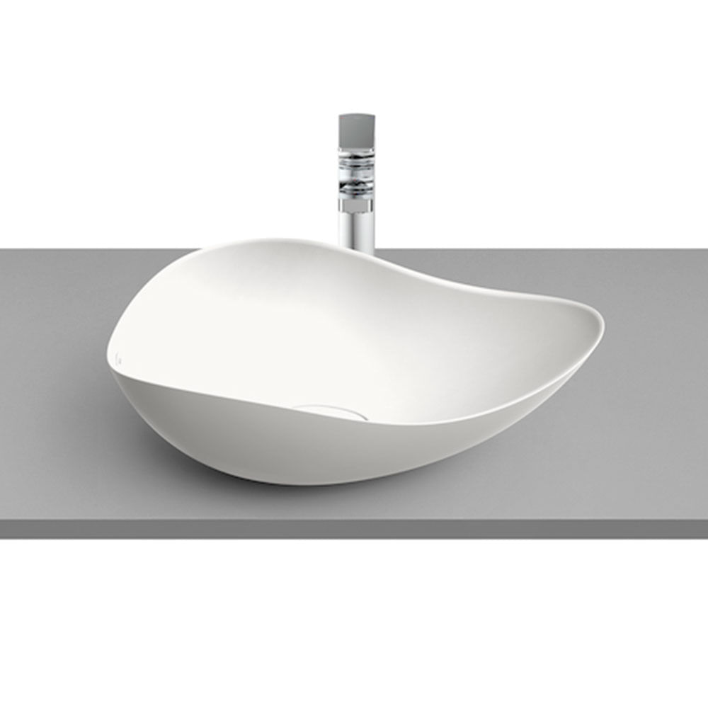 Cuba de Apoio Oval Ruy Ohtake 54x37,5cm Blanco Matte - Roca - padovani