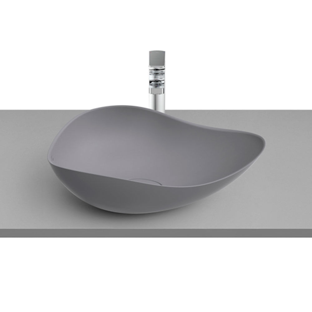 Cuba de Apoio Oval Ruy Ohtake 54x37,5cm Grafito - Roca - padovani