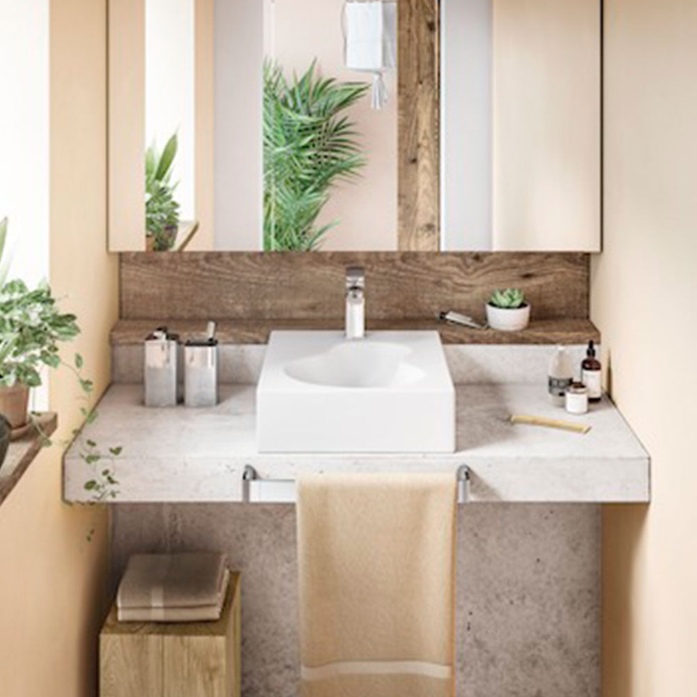 Cuba de Apoio Quadrada Ruy Ohtake 41x41cm Branco - Roca - padovani