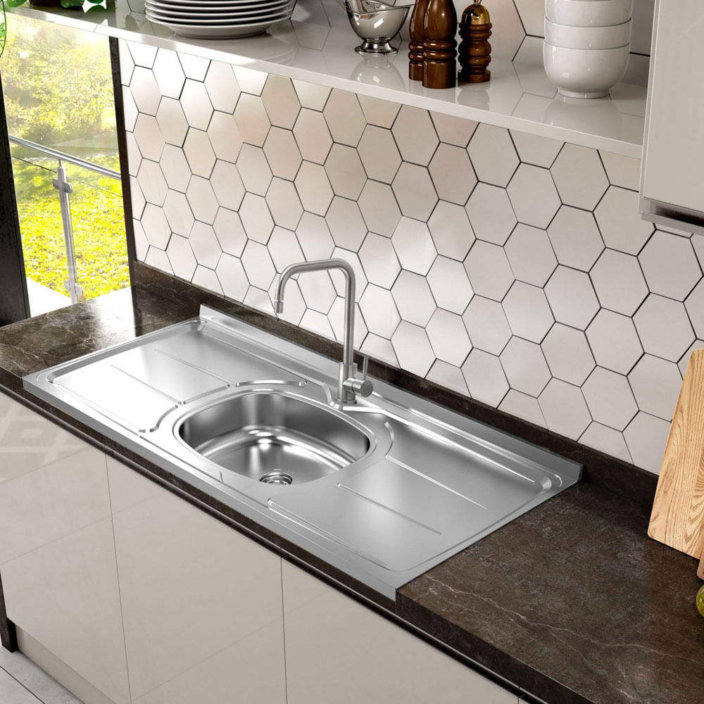 Pia para Cozinha em Aço Inox 120x53cm com Cuba 41x32cm - GhelPlus ... Pia para Cozinha em Aço Inox 120x53cm com Cuba 41x32cm - GhelPlus ...