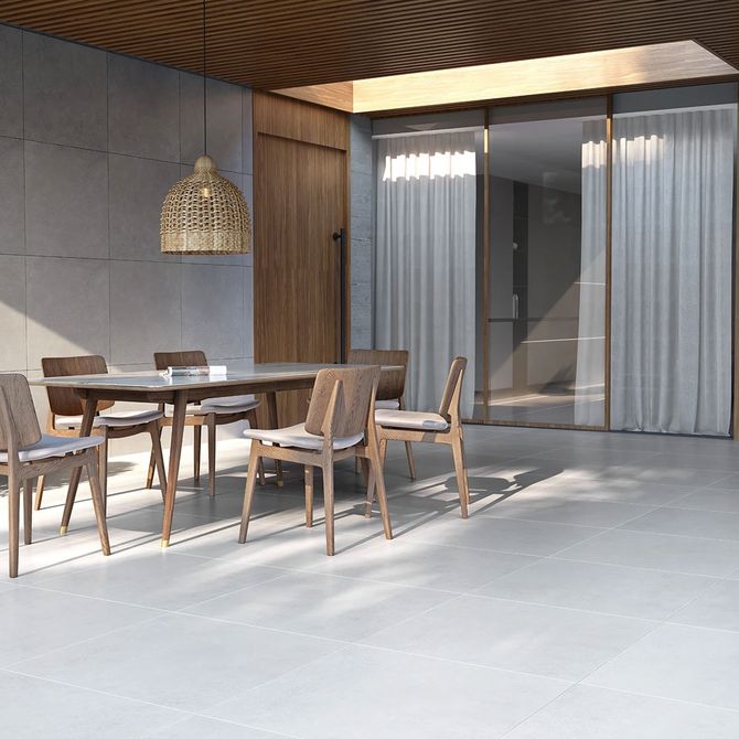 Porcelanato Chroma Silver Acetinado 76x76cm - 76014 - Dora - padovani