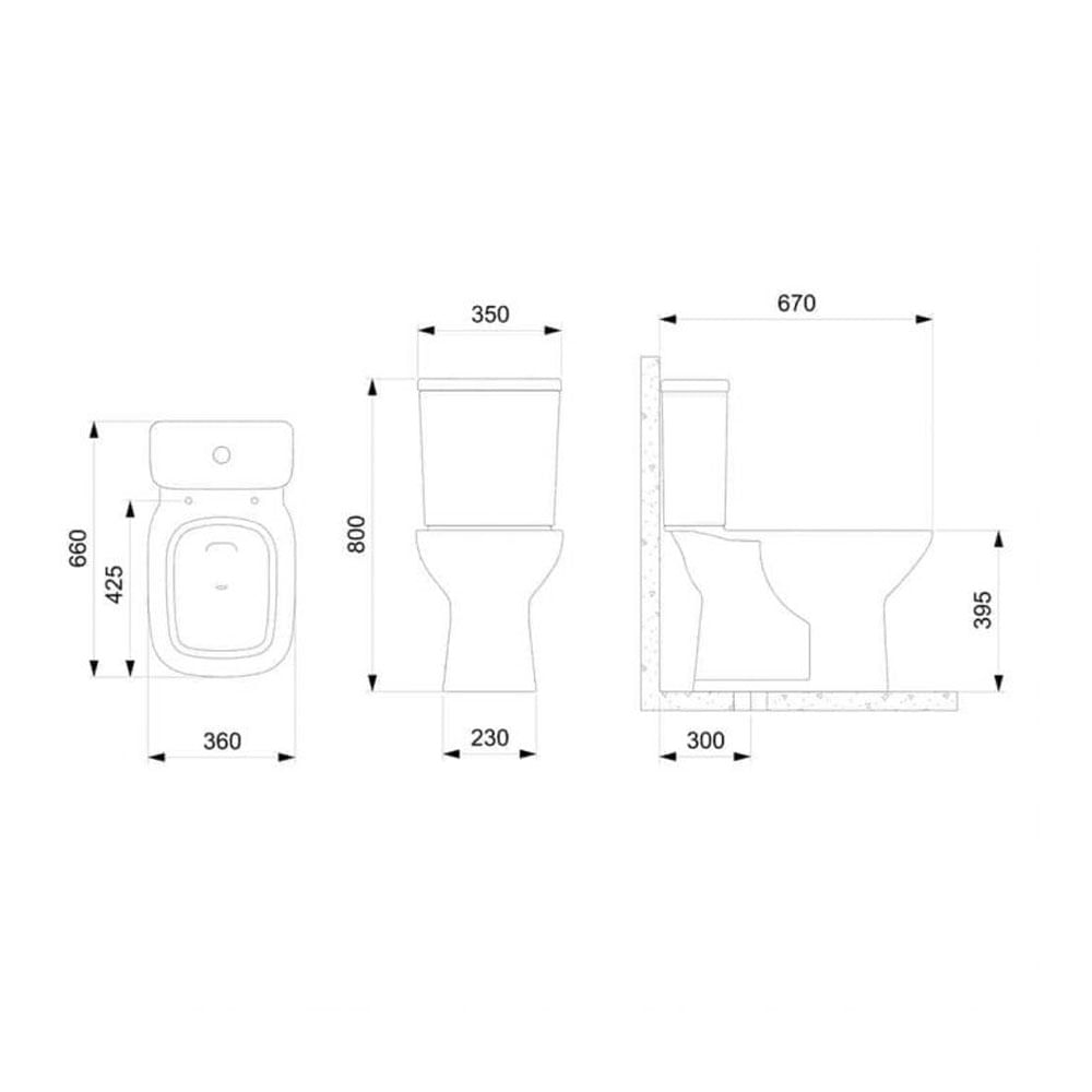 Kit Bacia com Caixa Acoplada Debba Square Branco - Roca - padovani