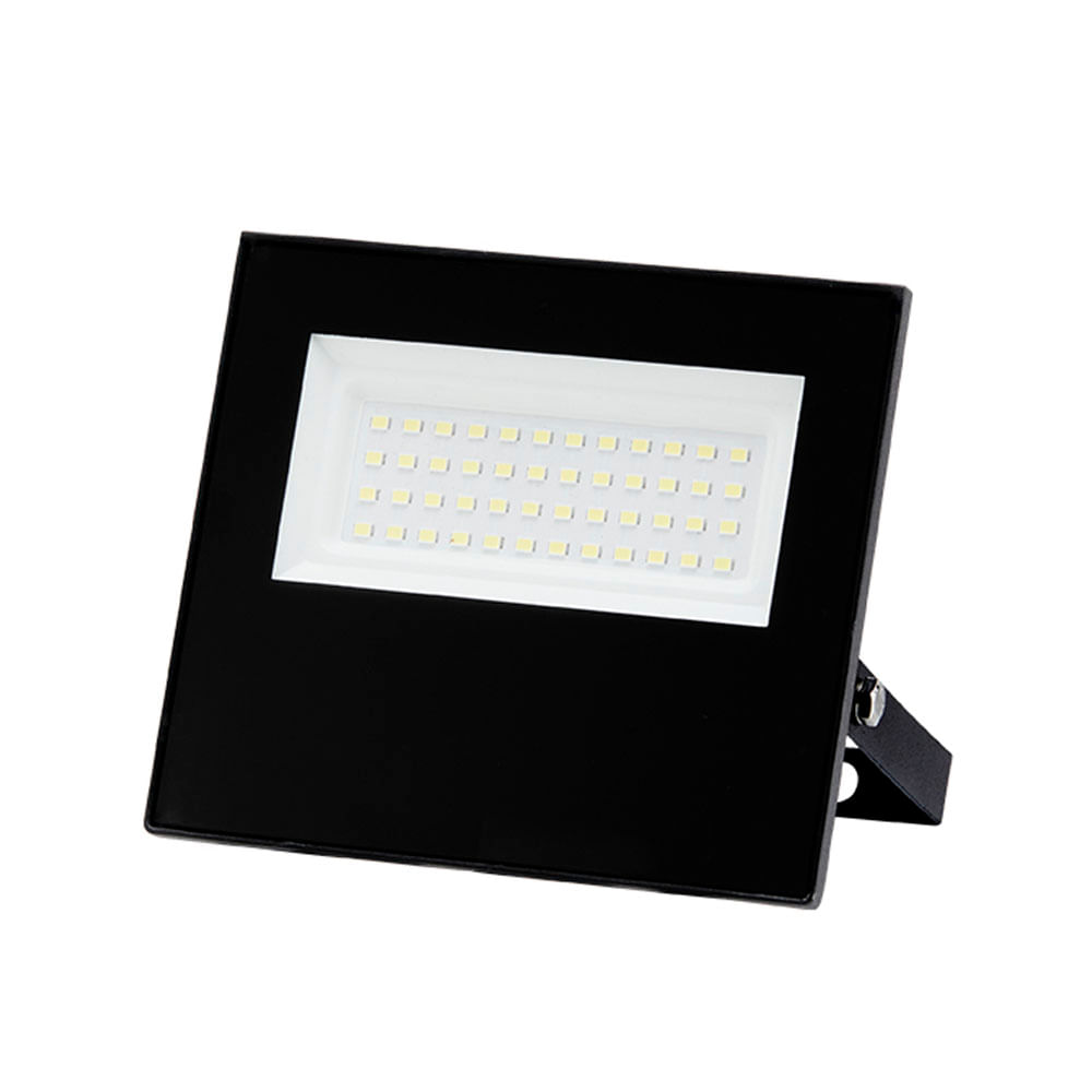 Refletor LED Slim 50W TR Preto 6500K - Taschibra - padovani
