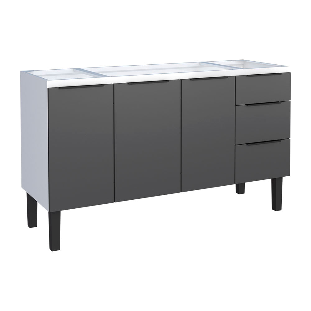 Gabinete em Aço Jupiter Preto 1,50m - Cozimax - padovani