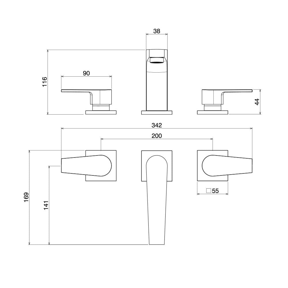 Misturador Lavatorio de Mesa Bica Baixa Black Matte 1875 BL26.MT - Deca ...
