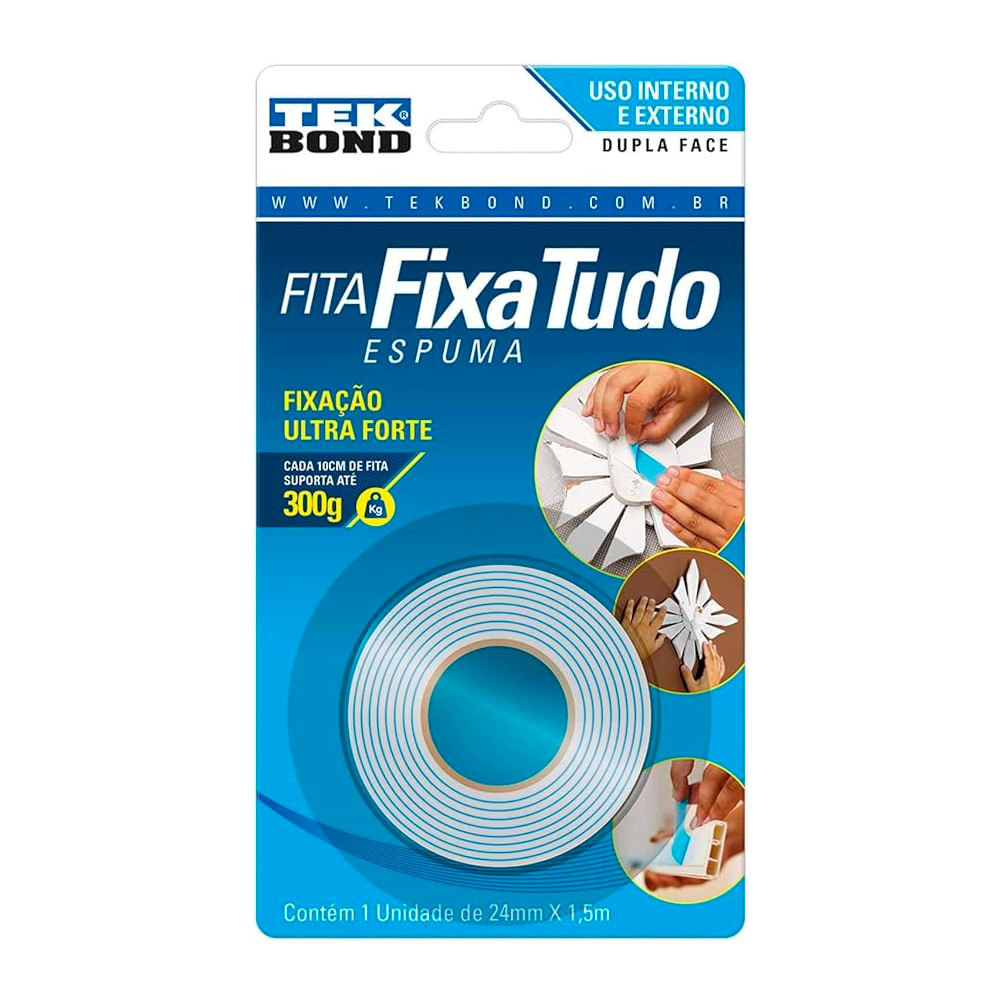 Fita Espuma Dupla Face 24x1,5 Branca - Tekbond - padovani