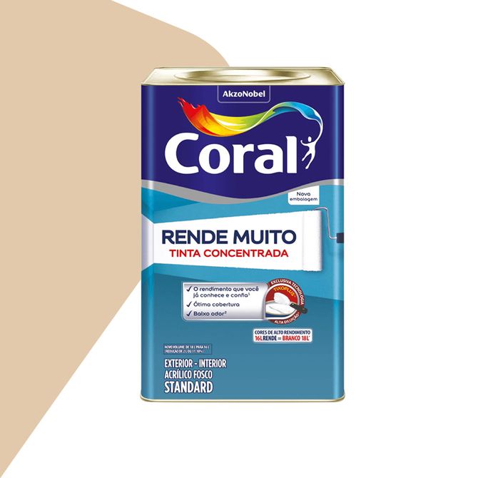 Tinta Acrílica Fosco Rende Muito Areia 16L - Coral - padovani