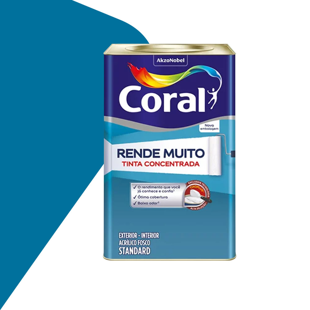 Tinta Rende Muito Fosco Azul Profundo 16L - Coral - padovani