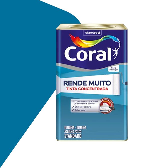 Tinta Rende Muito Fosco Azul Profundo 16L - Coral - padovani