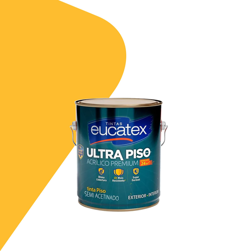 Tinta Piso Ultra 3,6l Amarelo Demarcação - Eucatex - padovani