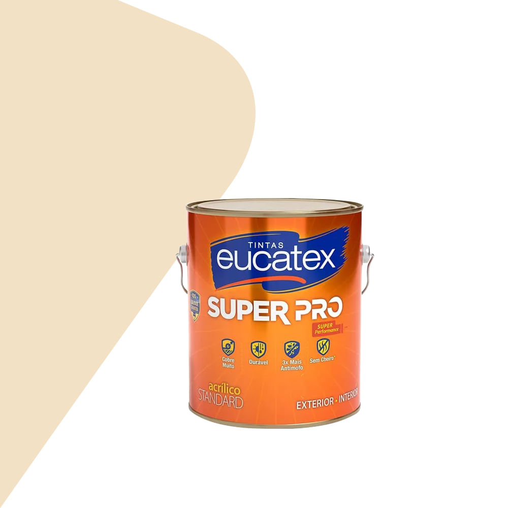 Tinta Super Pro Acrílico Fosco 3,6l Areia Saara - Eucatex - padovani