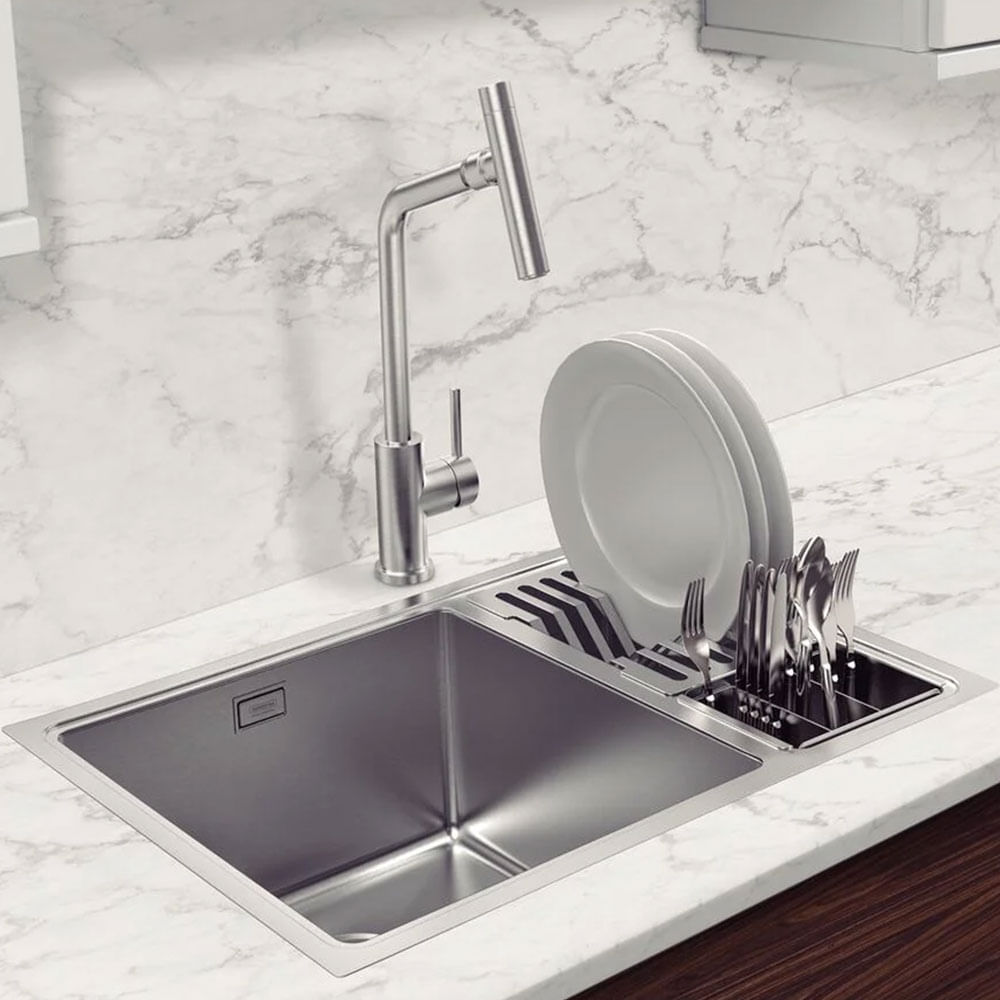 Cuba Inox Quadrum Retangular Dupla 66x46cm - 94008/143 - Tramontina ...